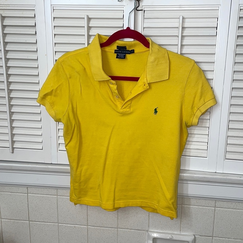Ralph Lauren Skinny Polo Lemon Yellow And Green - Gem